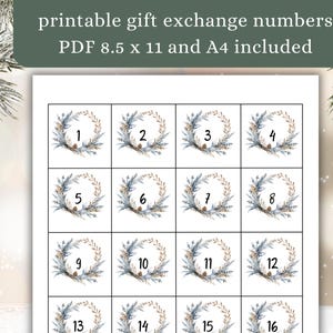 White Elephant Numbers, Printable Gift Exchange Numbers, Yankee Swap ...