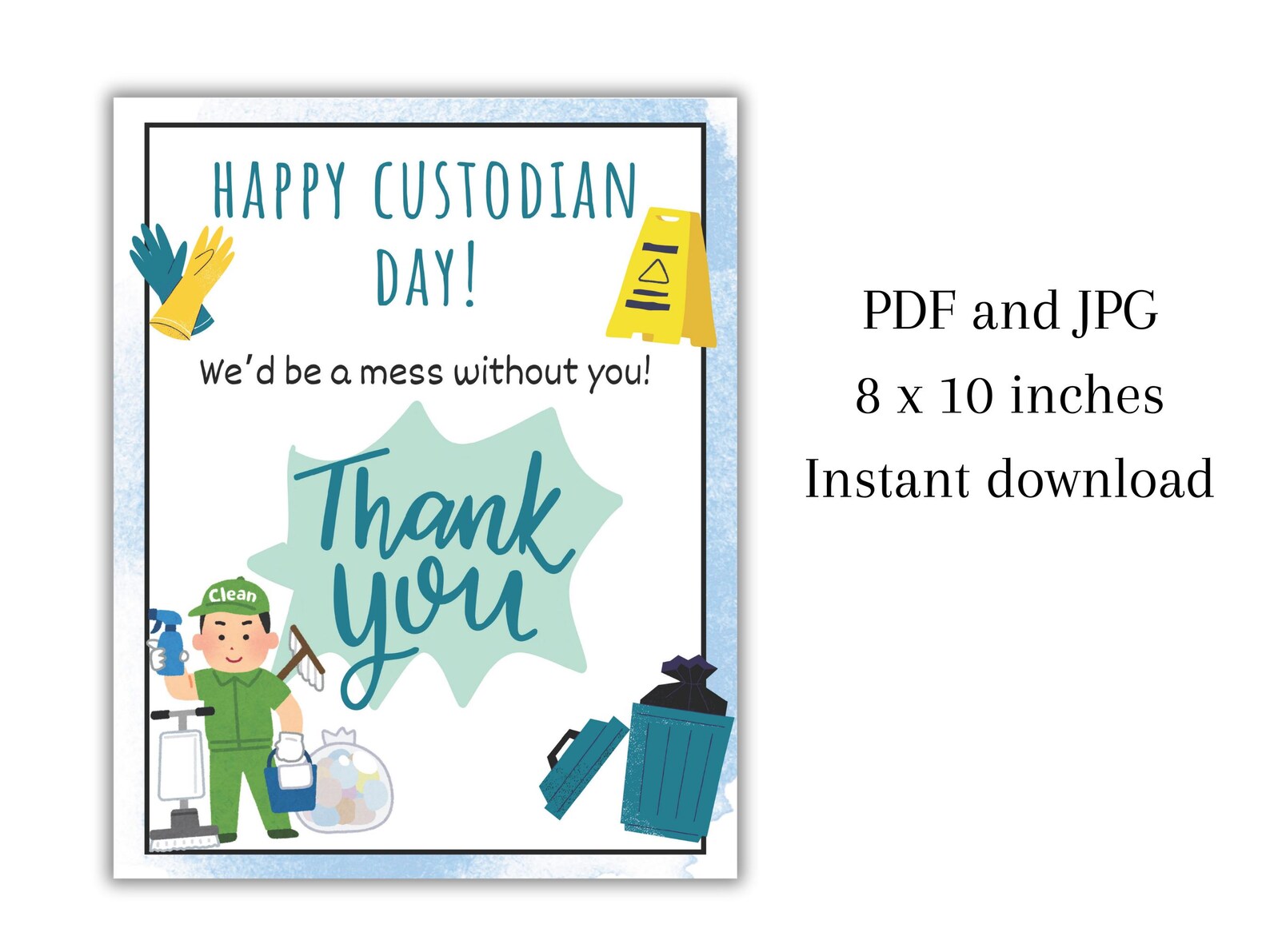 Custodian Day Sign, School Custodian Day Banner, Custodian Appreciation ...