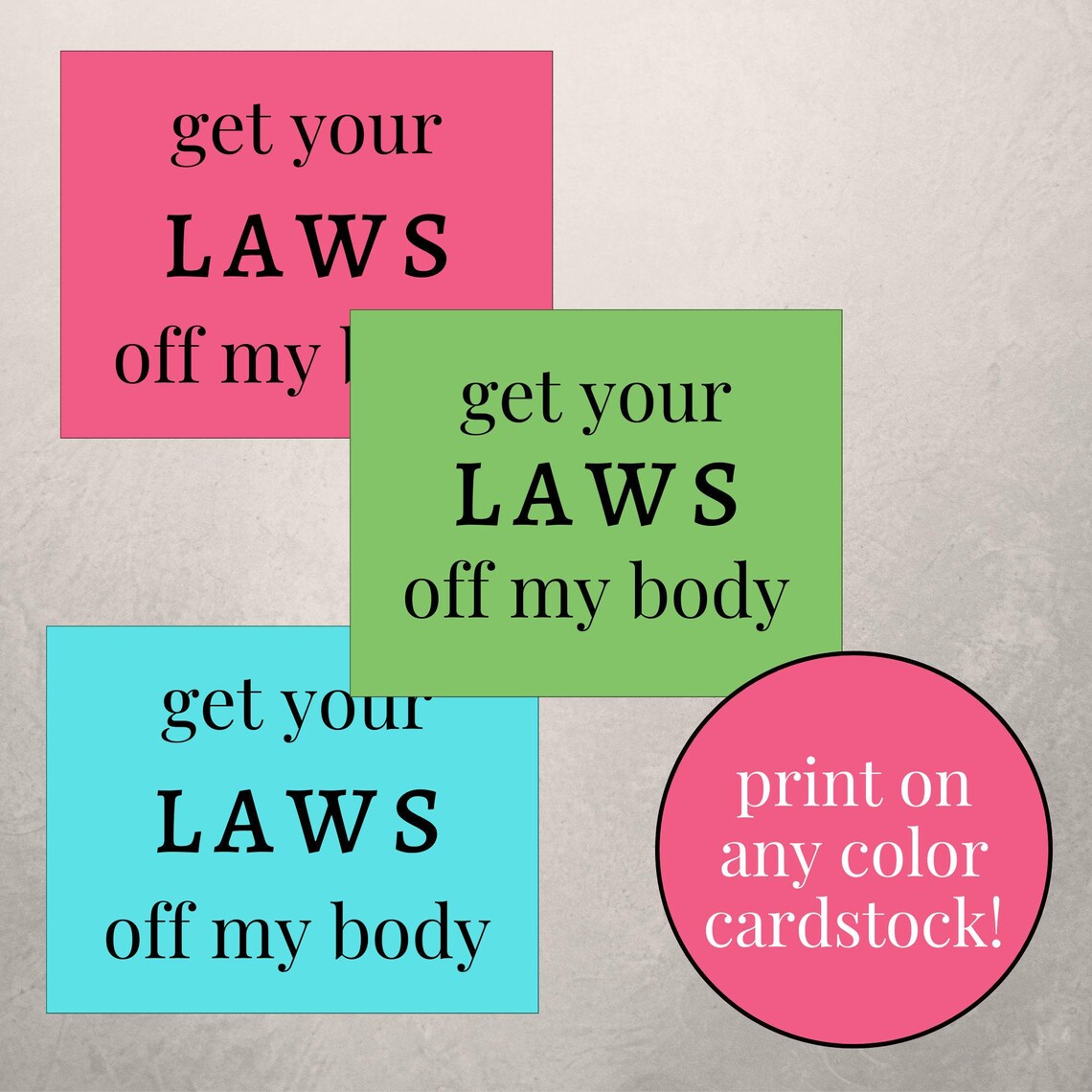 Printable Women's March Sign, Printable Protest Sign, Pro Choice Sign ...