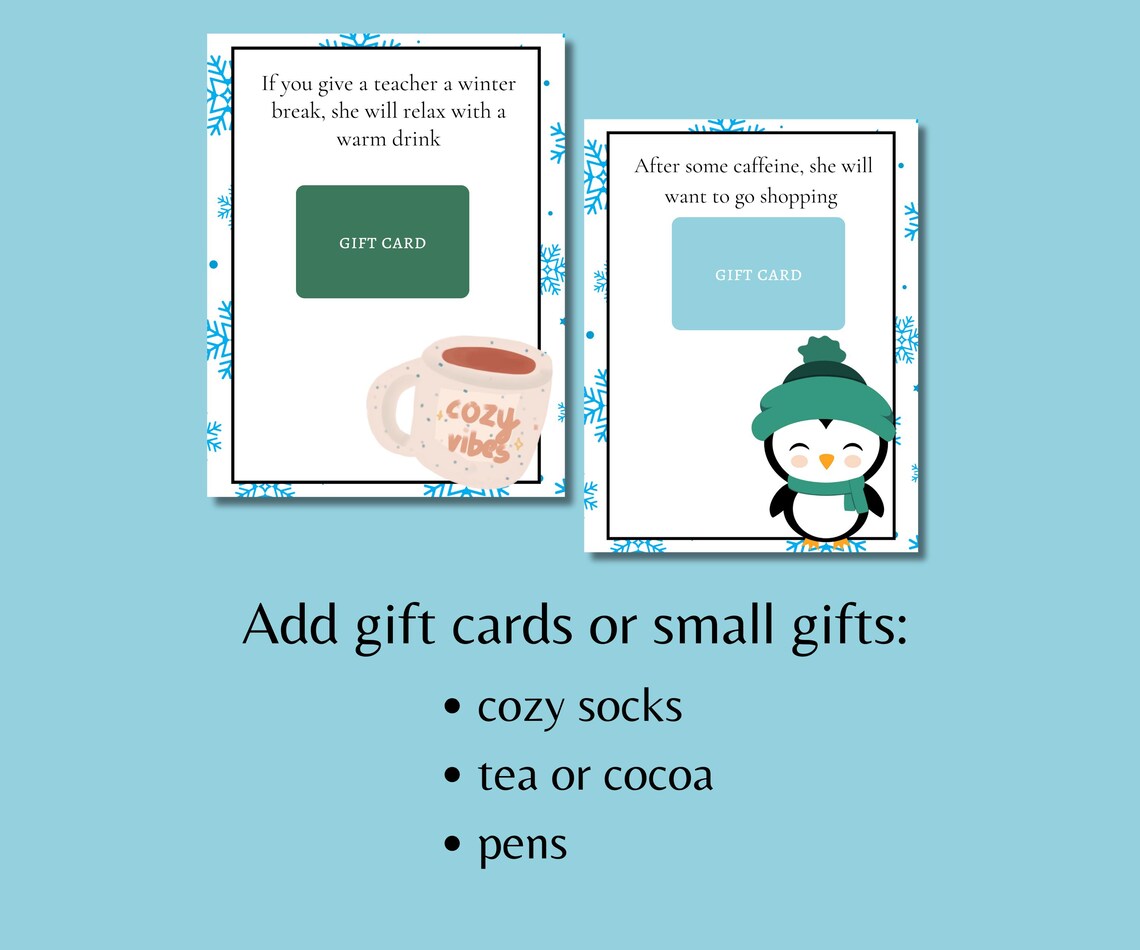 If You Give A Teacher A Christmas Break, Gift Card Book for Teacher ...