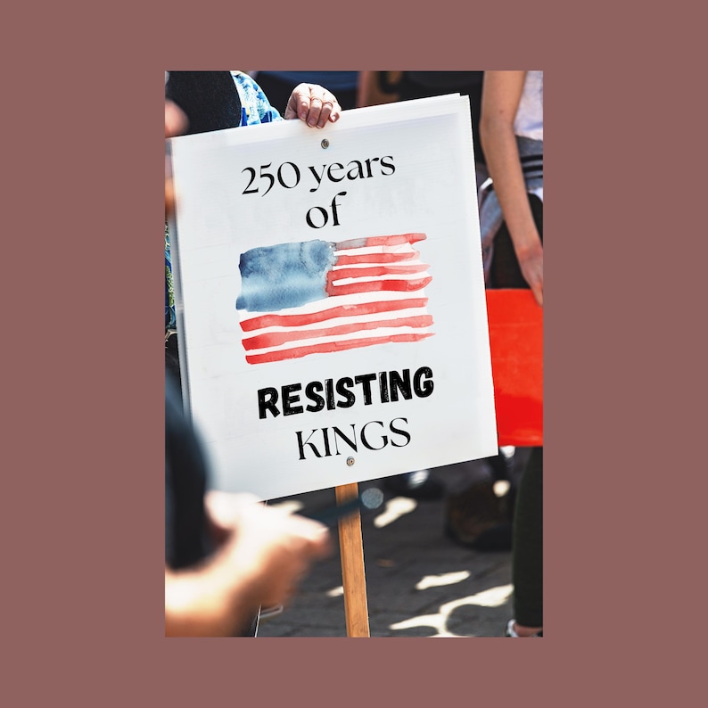 No Kings Protest Sign, Printable Protest Poster, Protect Democracy ...