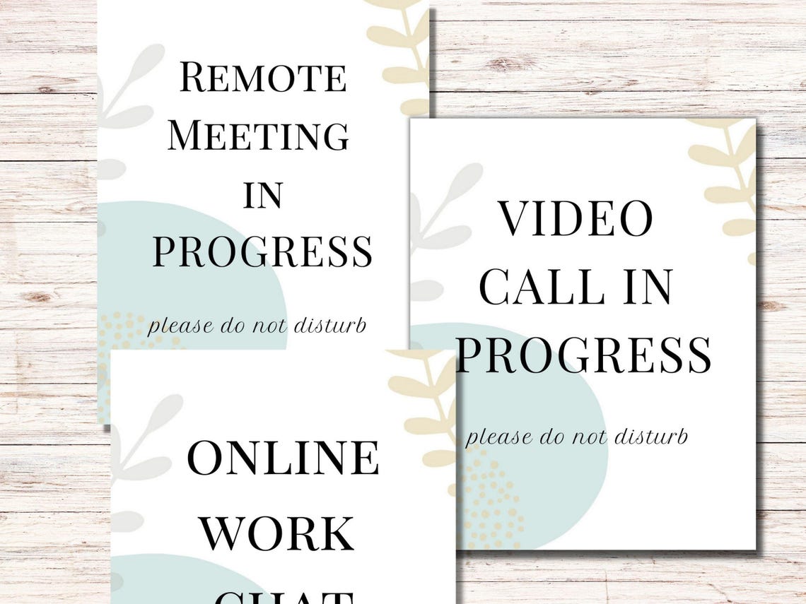 Do Not Disturb Office Sign, Video Call in Progress Sign, Please Do Not ...