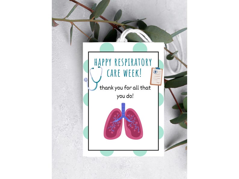 Respiratory Care Week Gift Tags, Respiratory Care Appreciation, RT Week ...