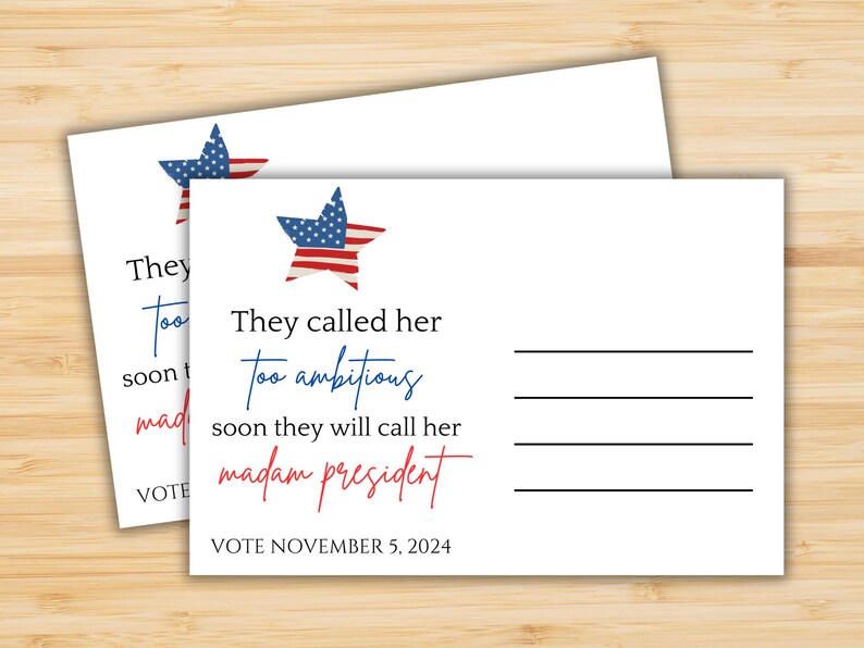 Kamala Harris Postcards, Get Out the Vote Postcards, Vote Blue Postcard ...