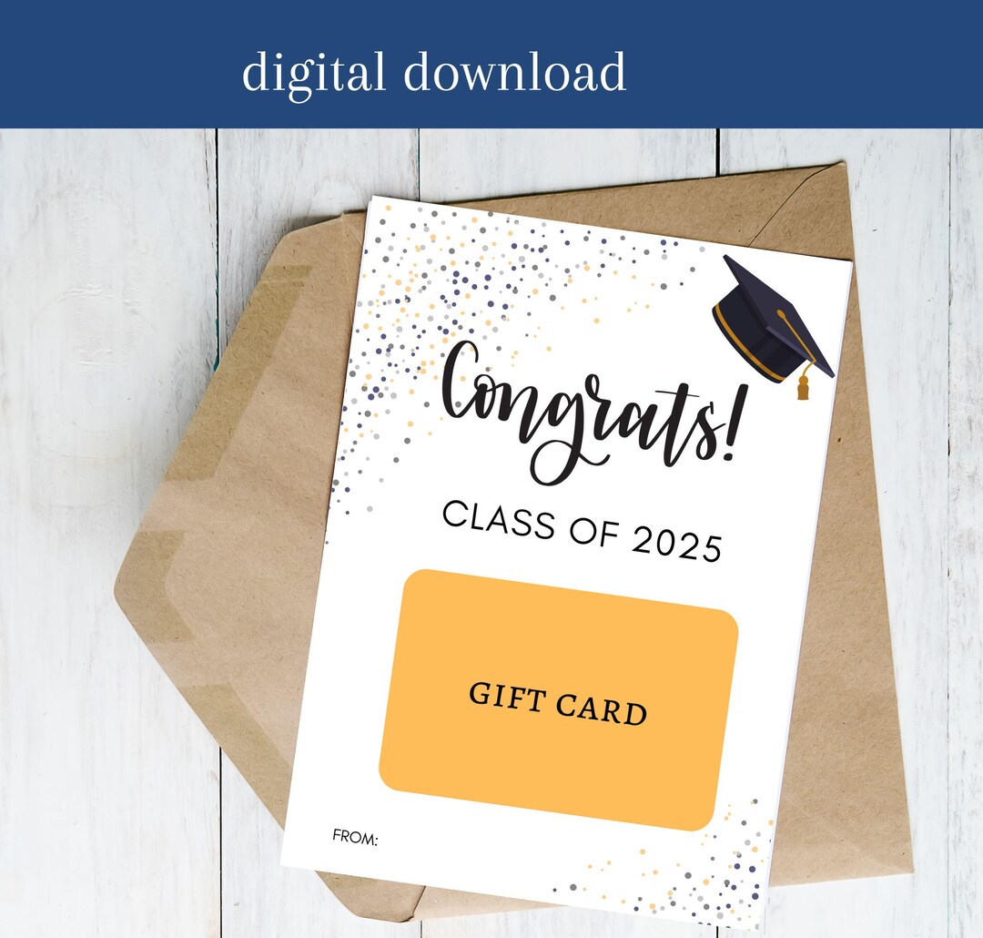 Printable Graduation Gift Card Holder, College Graduation Gift, High ...