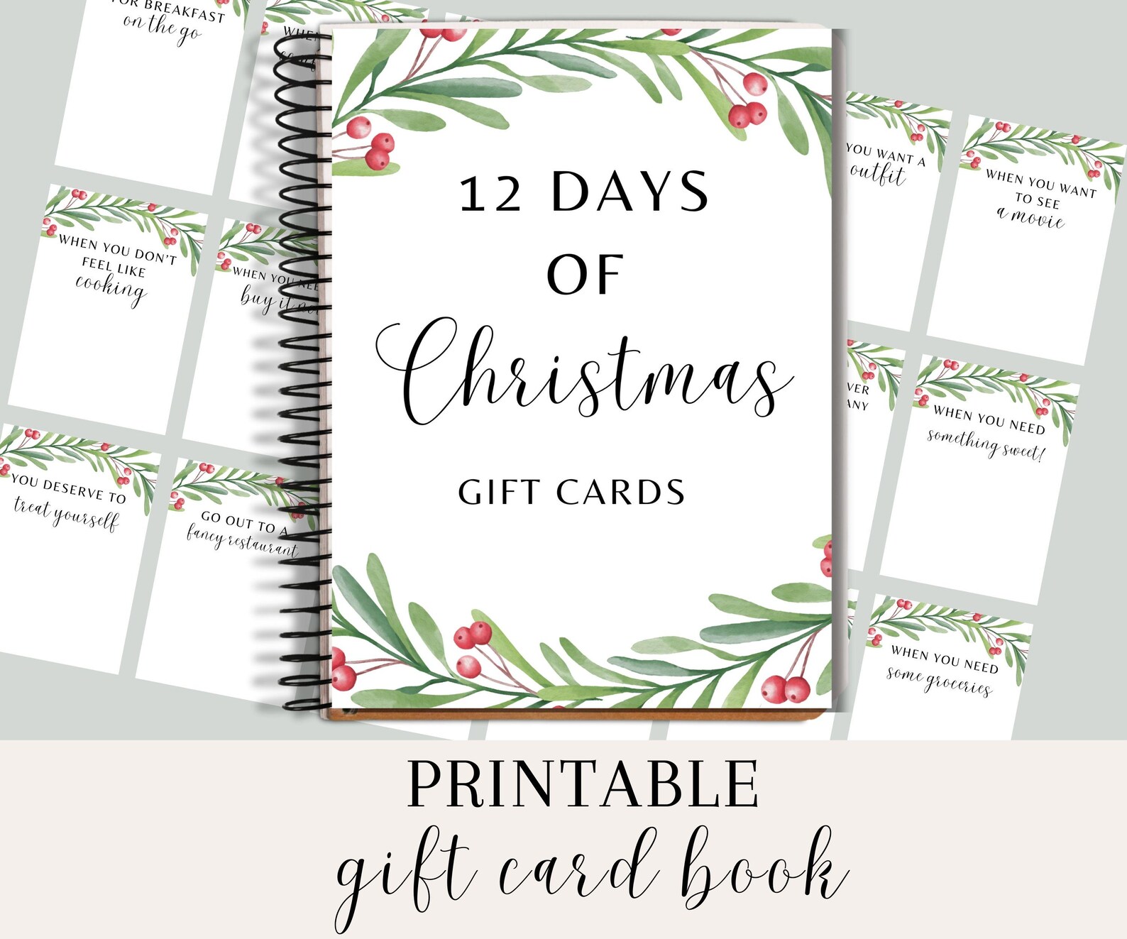 12 Days of Christmas Gift Card Book, Gift Card Advent Calendar ...