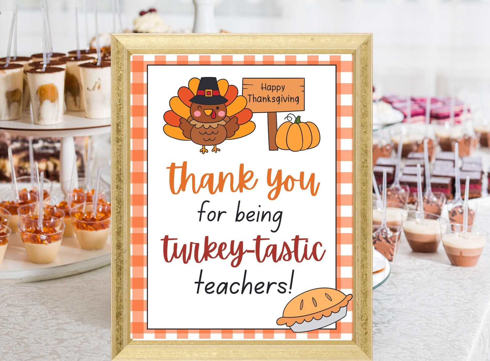 PTO Teacher Appreciation Sign, Teacher Thanksgiving Gift, Pie ...