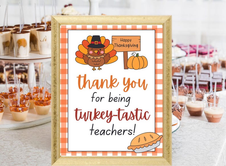 PTO Teacher Appreciation Sign, Teacher Thanksgiving Gift, Pie ...