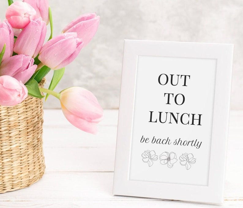 Out to Lunch Desk Sign, on Break Sign, Printable Office Sign, Out to ...