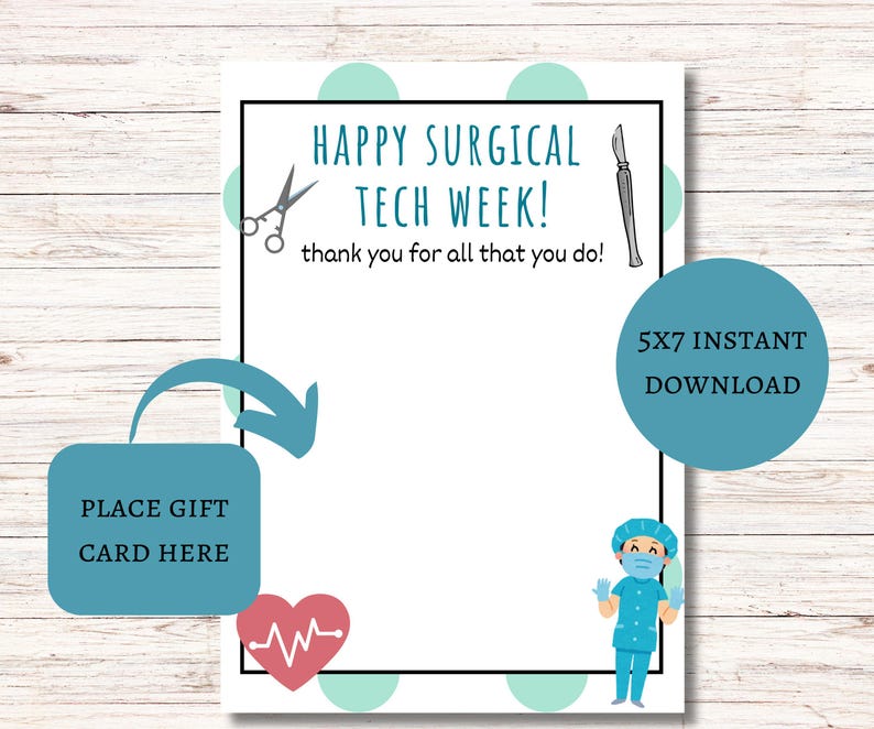 Surgical Tech Week Gift, Gift Card Holder, Surgical Tech Appreciation ...