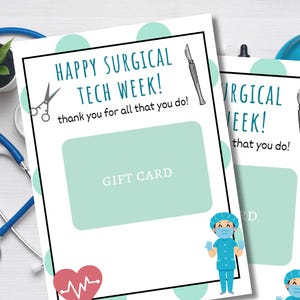 Surgical Tech Week Gift, Gift Card Holder, Surgical Tech Appreciation ...