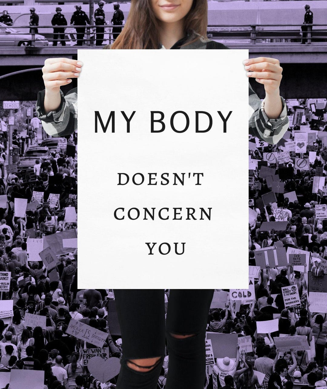 Printable Women's March Sign, Printable Protest Sign, Pro Choice Sign ...