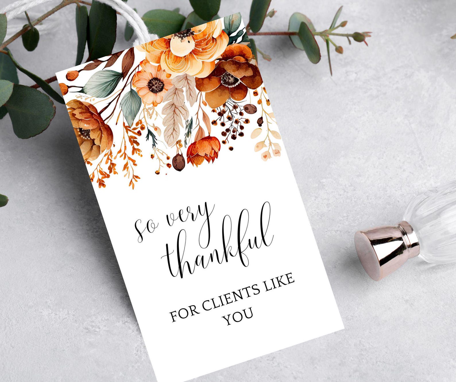 Client Gift Tag, Client Appreciation Fall, Thankful for Clients Like ...
