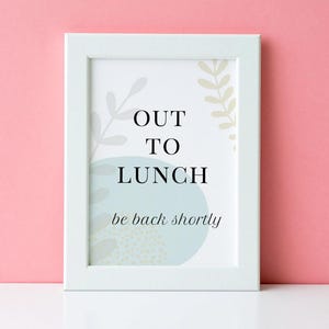 Out to Lunch Desk Sign, Printable Office Sign, Out to Lunch Door Sign ...
