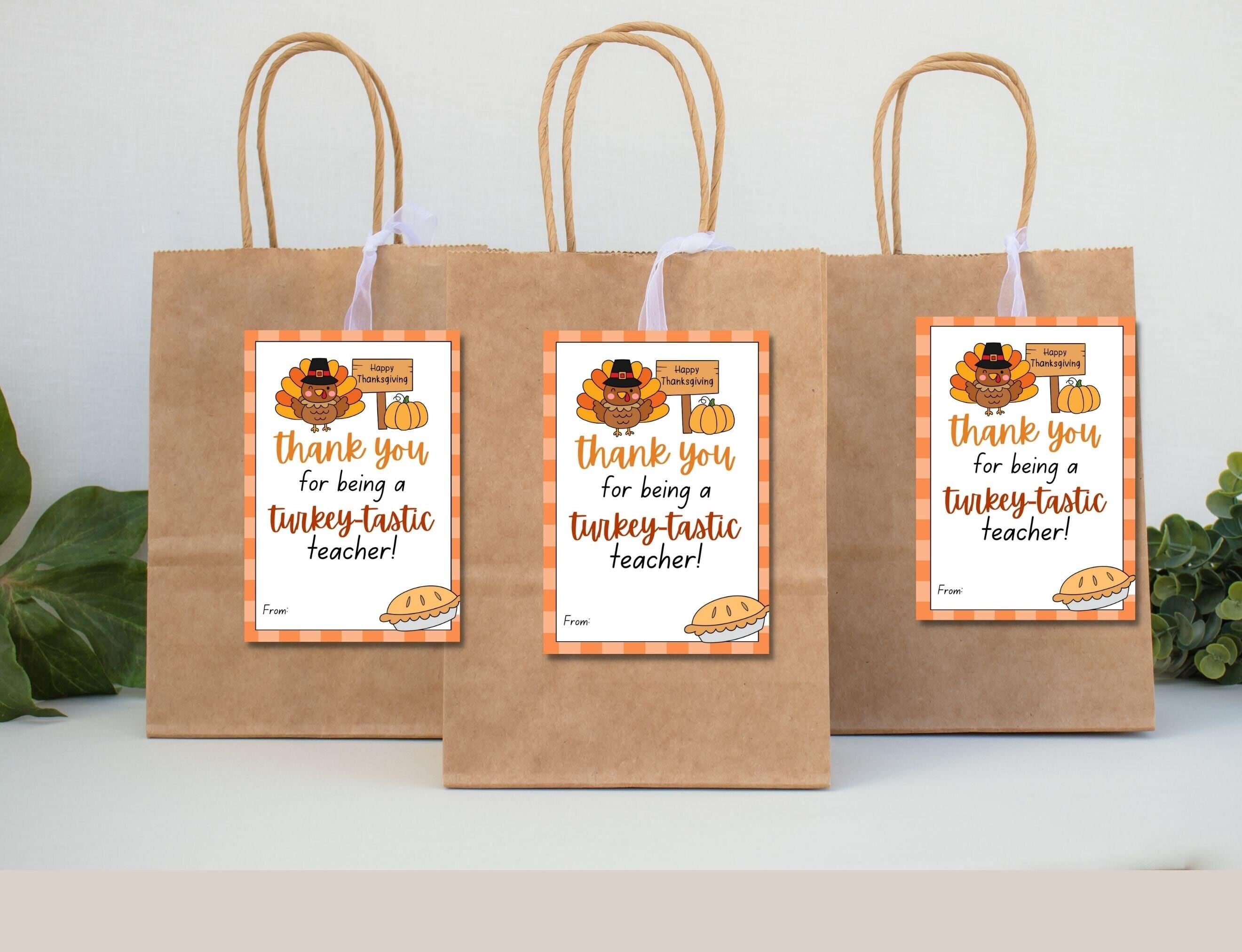 Thanksgiving Teacher Appreciation Gift Tags, Fall Cookie Tags, Daycare ...