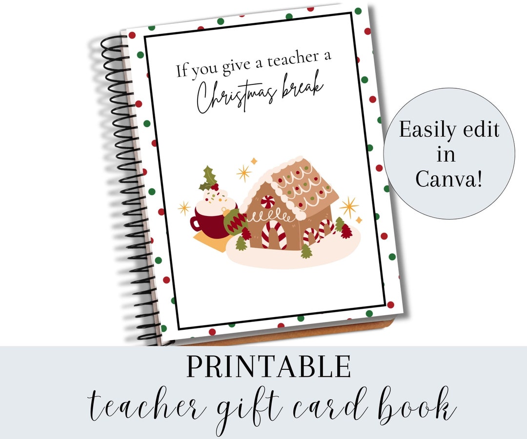 Christmas Gift Card Book for Teacher, If You Give A Teacher A Christmas ...