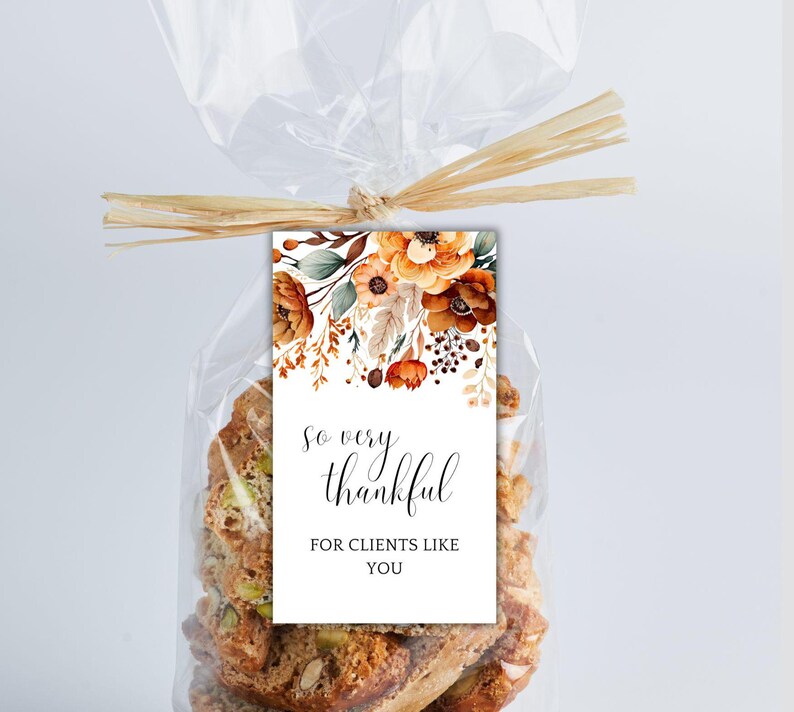Client Gift Tag, Client Appreciation Fall, Thankful for Clients Like ...