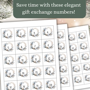 White Elephant Numbers, Printable Gift Exchange Numbers, Yankee Swap ...