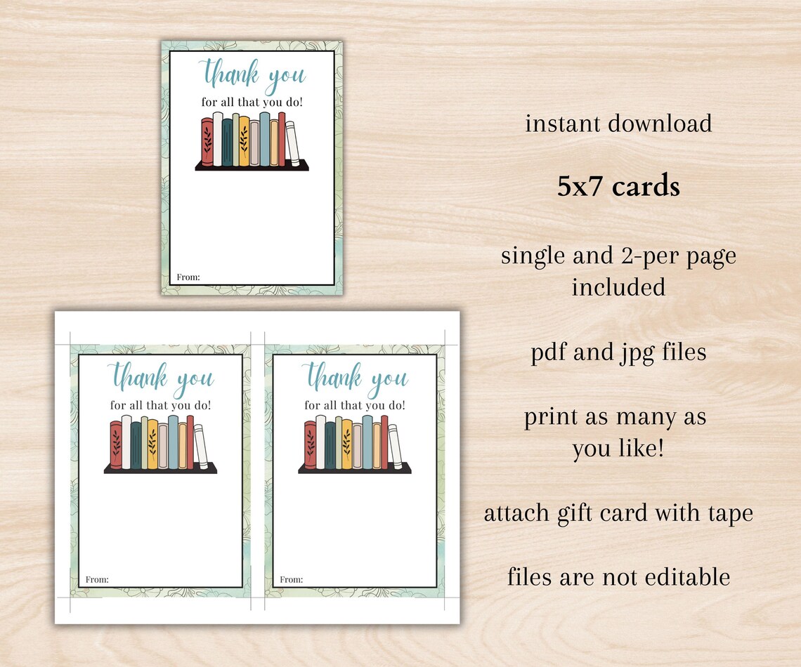 Librarian Thank You Gift, School Librarian, Librarian Appreciation Week ...