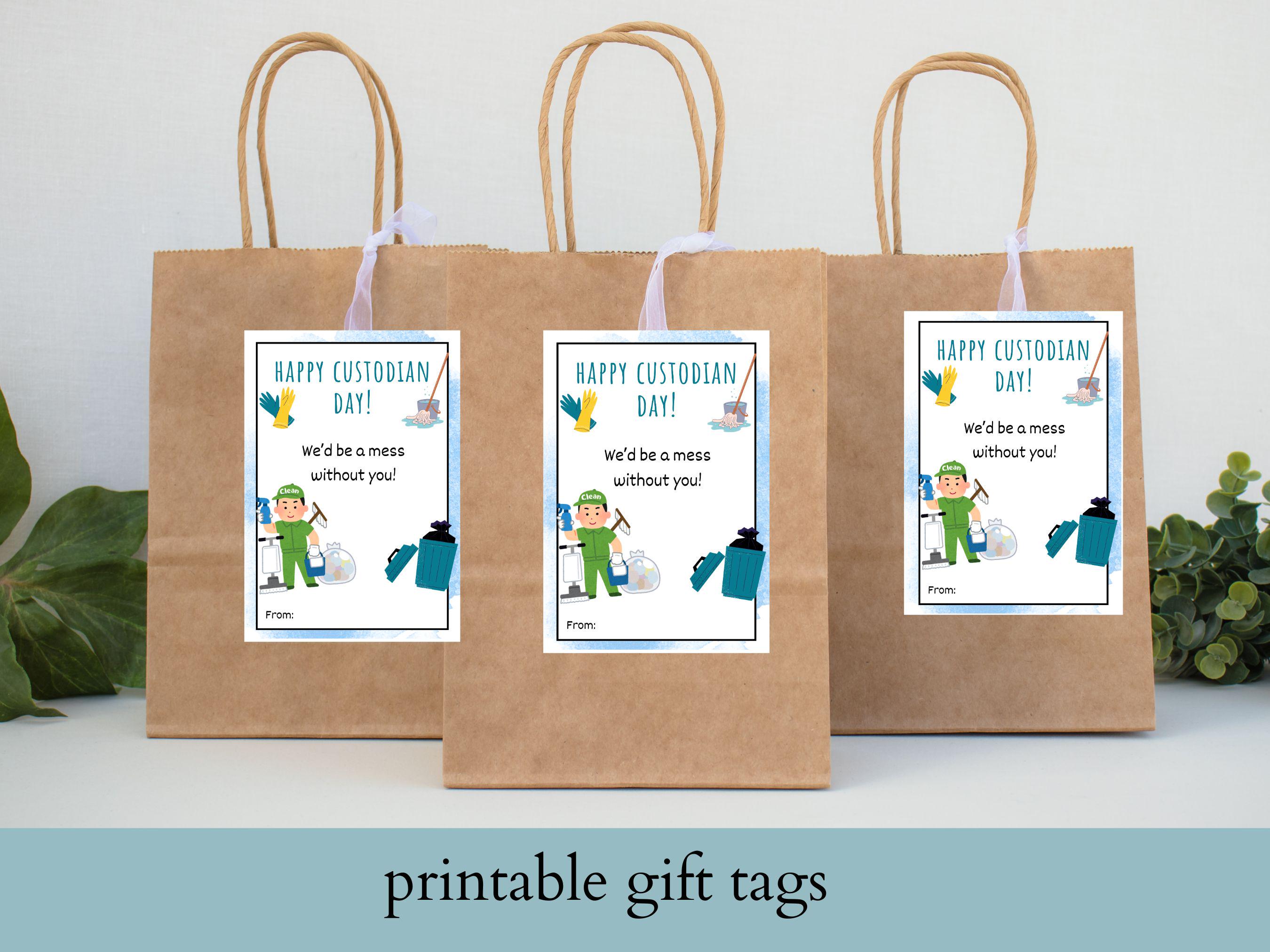 Custodian Day Gift Tag, Printable Gift Tag, Custodian Appreciation Day ...
