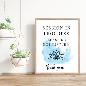 Session in Progress Door Sign Printable, Yoga Studio Sign, Please Do ...