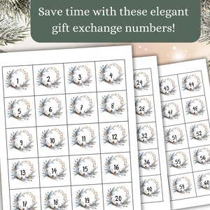 White Elephant Numbers, Printable Gift Exchange Numbers, Yankee Swap ...