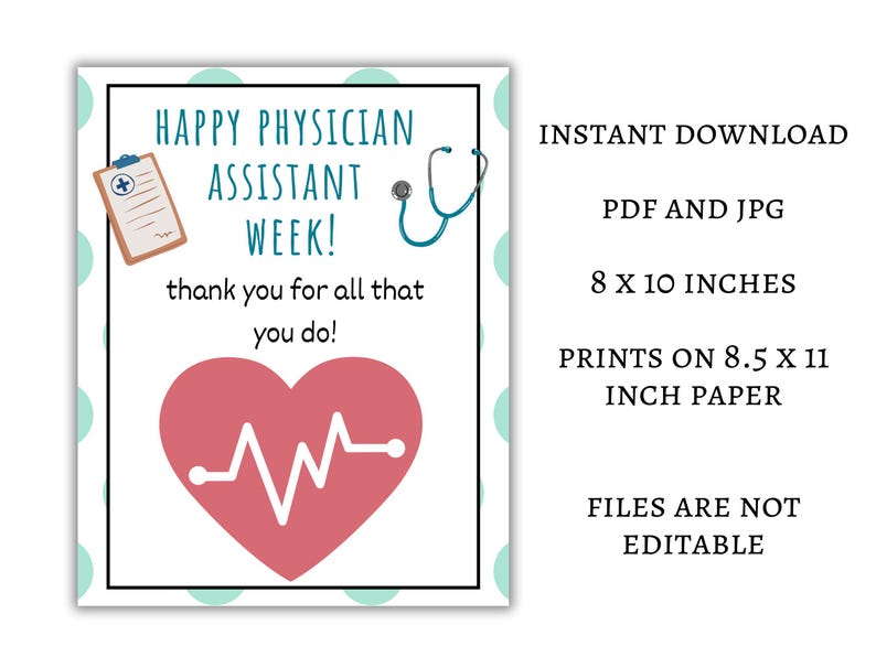 PA Week Sign, Physician Assistant Week Banner, Pa Week Decorations ...