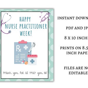 Happy Nurse Practitioner Week Sign, Printable Np Week Banner, NP Week ...