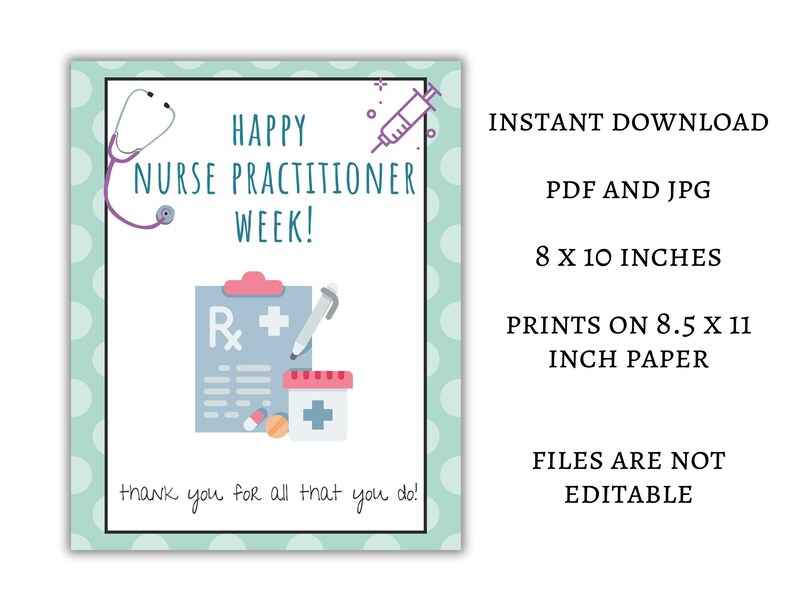 Happy Nurse Practitioner Week Sign, Printable Np Week Banner, NP Week ...