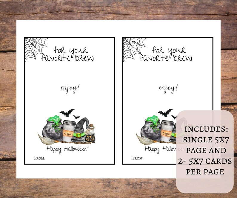 Halloween Coffee Gift Card Holder: Teen/college Care Package (PDF) - Etsy