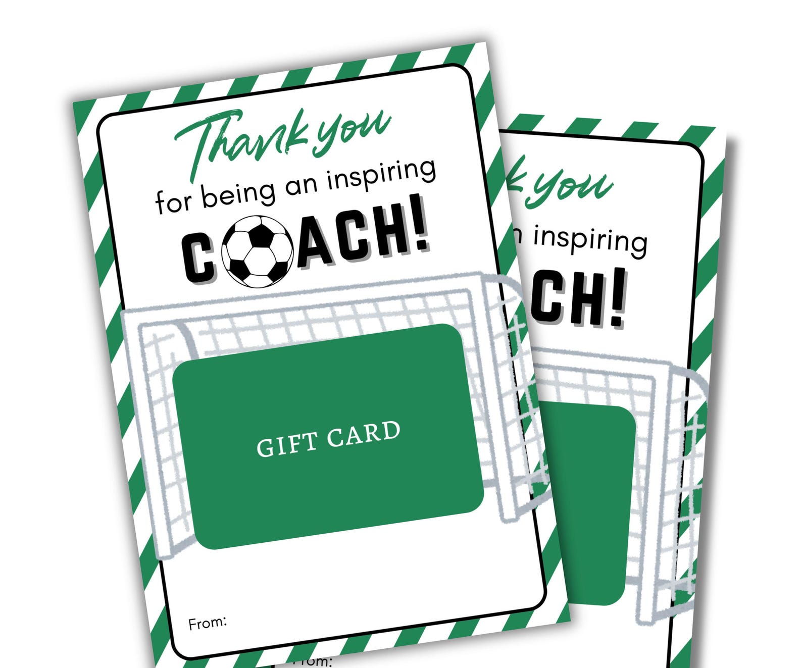 Printable Soccer Coach Gift Card Holder, Soccer Coach Thank You Card ...