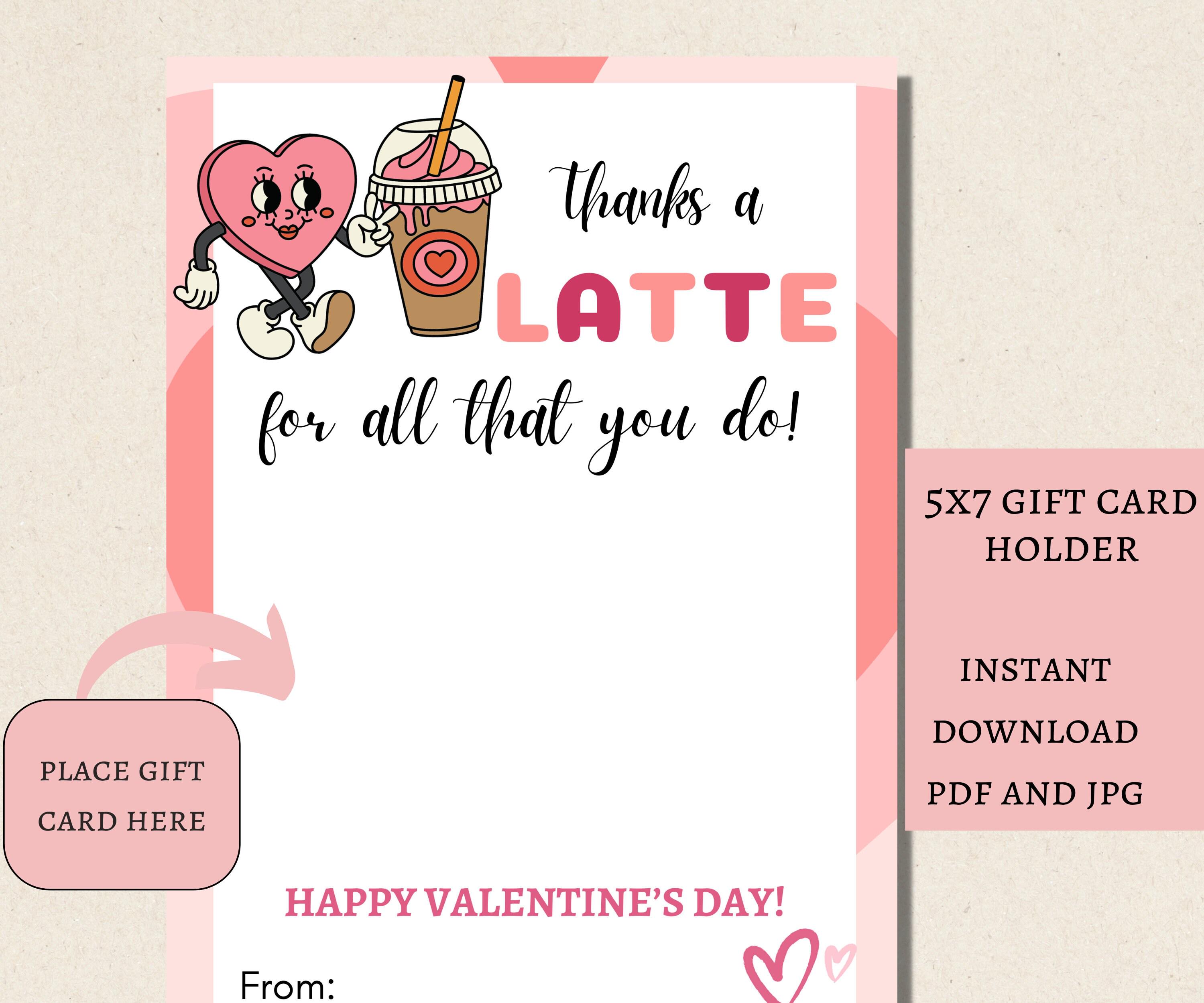 Teacher Valentine Gift Card Holder, Coffee Gift Card Holder, Coworker ...