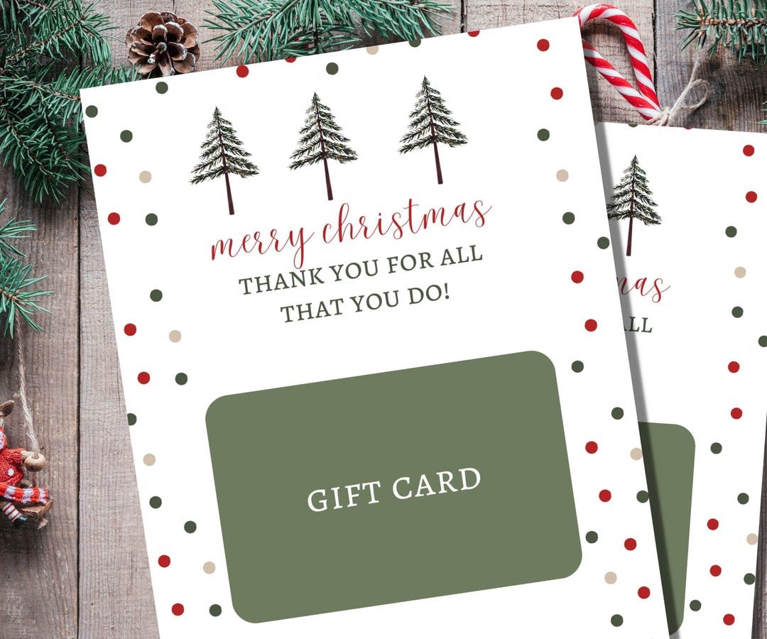 Christmas Gift Card Holder Printable, Teacher Christmas Gift, Daycare ...