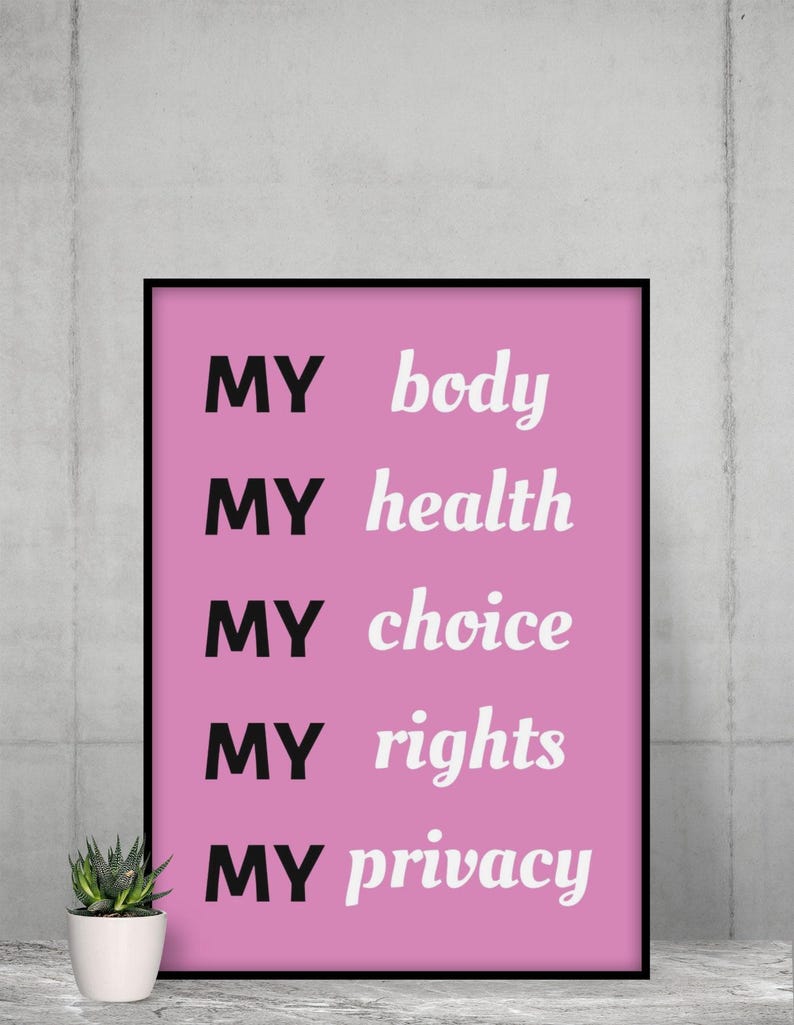 My Body My Choice Poster, Printable Women's March Sign, Women's Rights ...