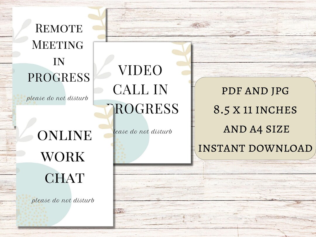 Do Not Disturb Office Sign, Video Call in Progress Sign, Please Do Not ...