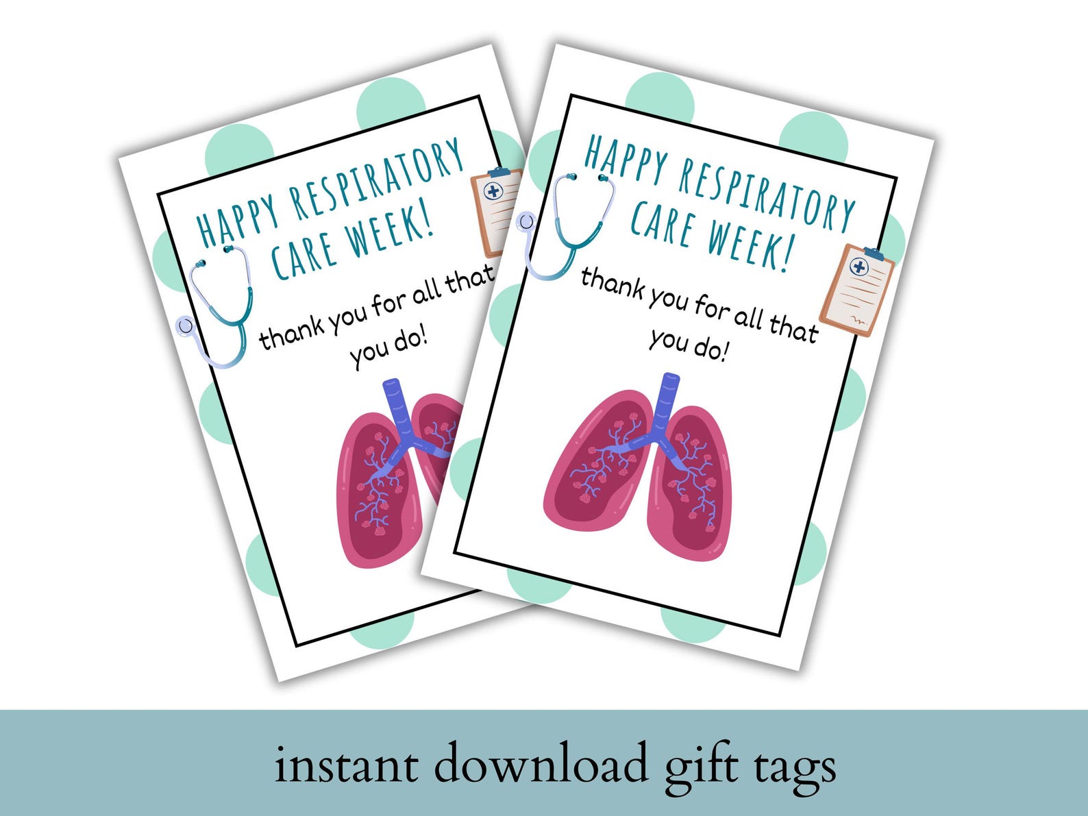 Respiratory Care Week Gift Tags, Respiratory Care Appreciation, RT Week ...