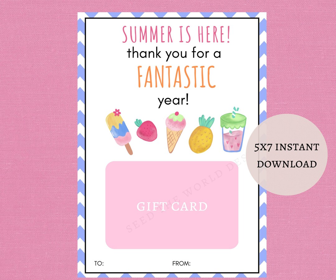 Printable Teacher Gift Card Holder, End of Year Teacher Gift, School is ...