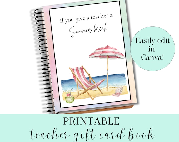 Printable Editable in Canva If You Give A Teacher A Cookie Gift Book ...