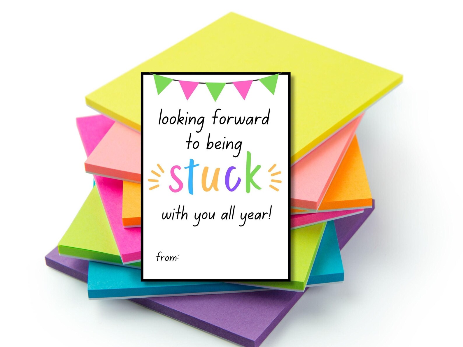 First Day of School Gift Tag for Teacher, Sticky Note Gift Tag, Back to ...