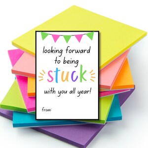First Day of School Gift Tag for Teacher, Sticky Note Gift Tag, Back to ...