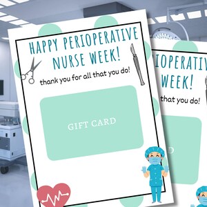 Perioperative Nurse Week Gift, Gift Card Holder, Periop Nurse ...