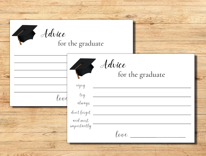 Graduation Advice Cards Printable, Graduation Party Ideas for Him, High ...