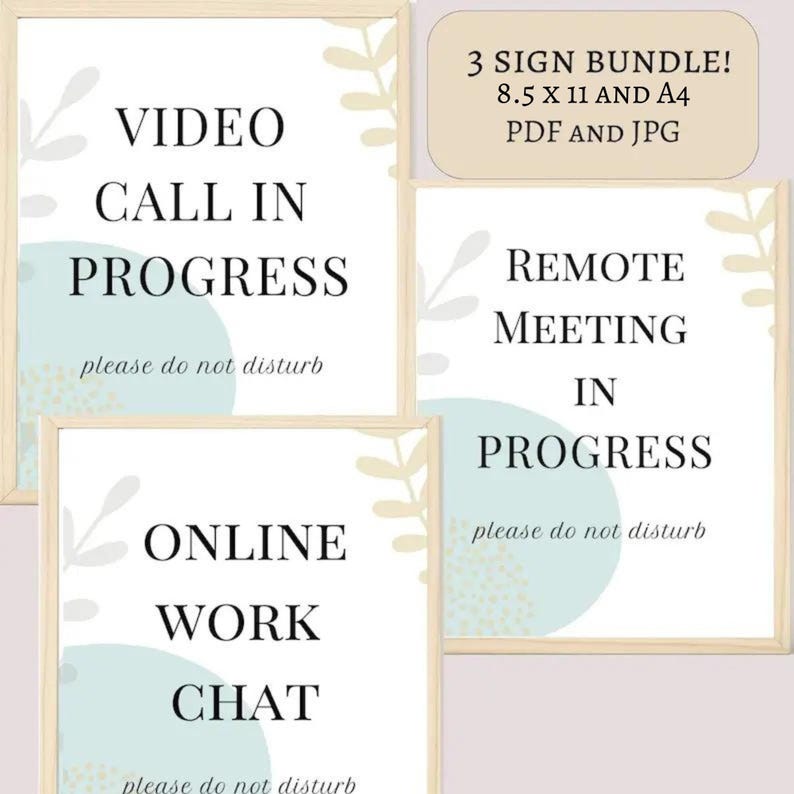 Do Not Disturb Office Sign, Video Call in Progress Sign, Please Do Not ...