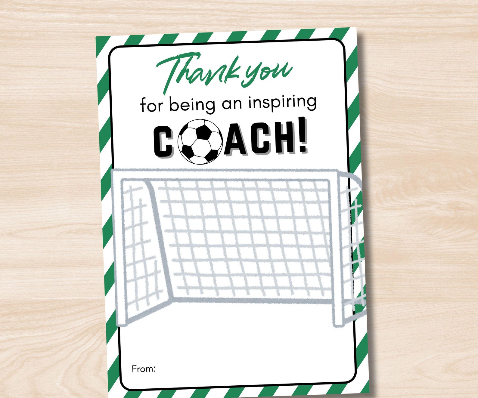 Soccer Coach Gift Card Holder, Soccer Coach Thank You Card Printable ...
