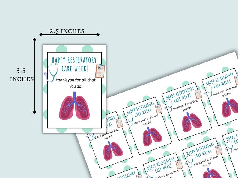 Respiratory Care Week Gift Tags, Respiratory Care Appreciation, RT Week Gift, Respiratory Care ...
