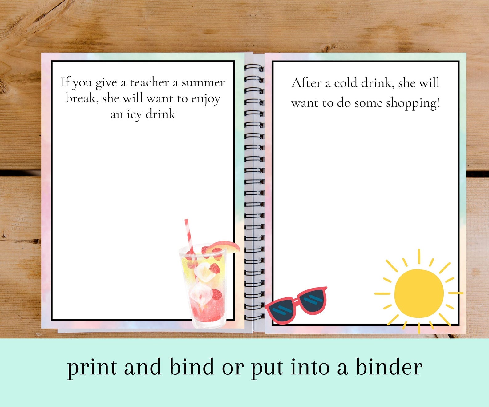 Gift Card Book for Teacher, If You Give A Teacher A Summer Break, End ...