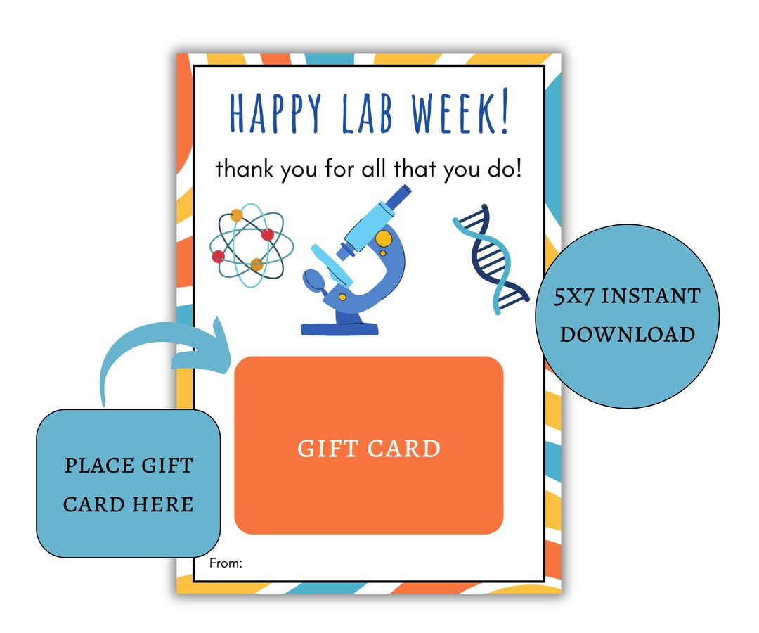 Lab Week Gift, Printable Gift Card Holder, Medical Lab Tech Gift ...