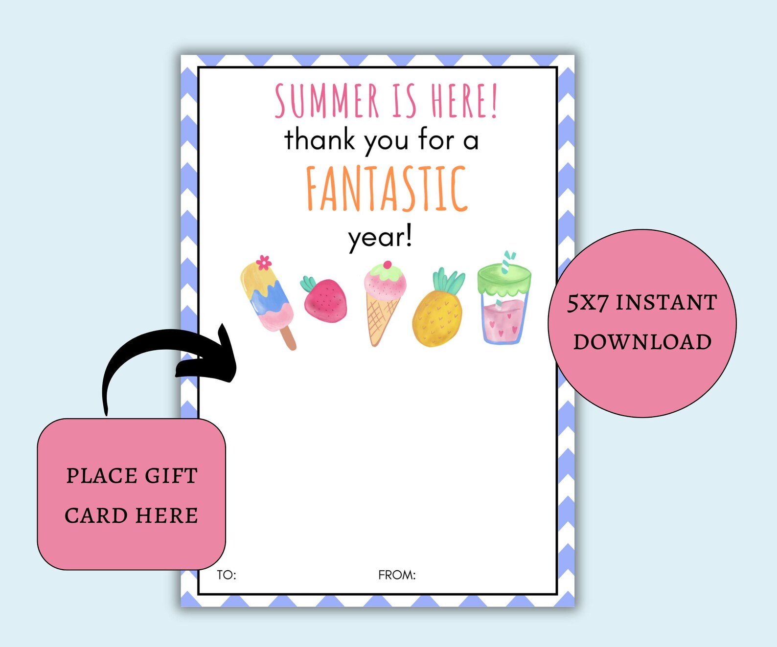 Printable Teacher Gift Card Holder, End of Year Teacher Gift, School is ...