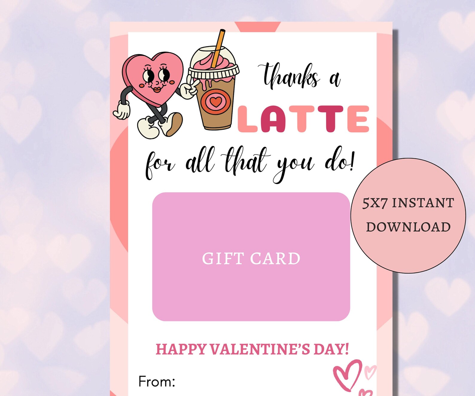 Teacher Valentine Gift Card Holder, Coffee Gift Card Holder, Coworker ...