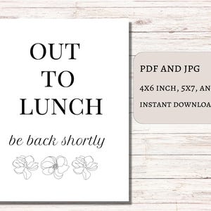 Out to Lunch Desk Sign, on Break Sign, Printable Office Sign, Out to ...